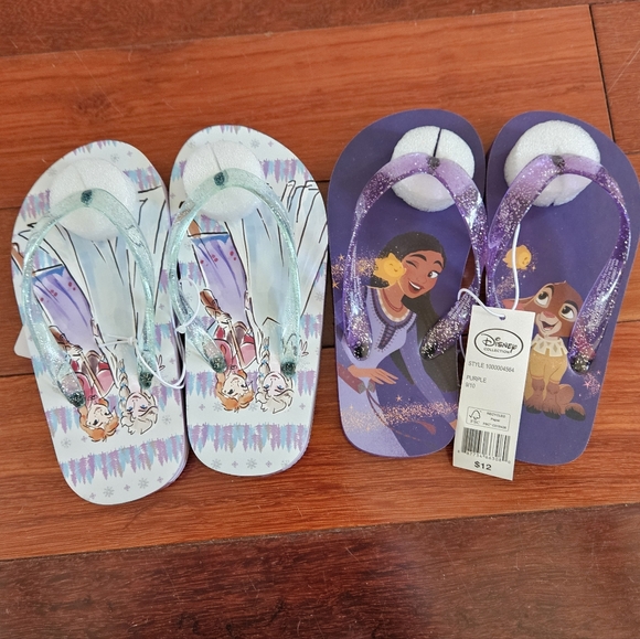 Disney | Shoes | 2 Pairs Girls Disney Frozen Wish Flipflops | Poshmark